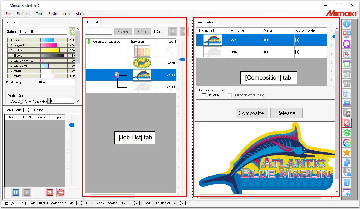 RasterLink7 [Ref] | Composite - Screen Layout
