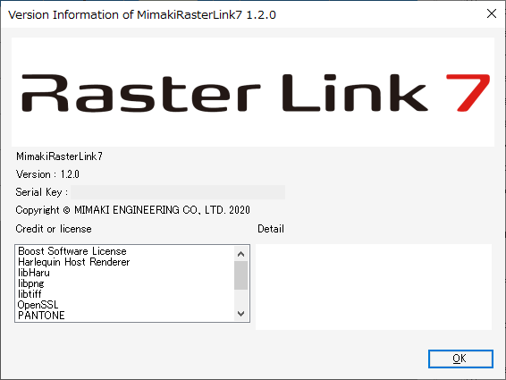 RasterLink7 [Ref] | Version